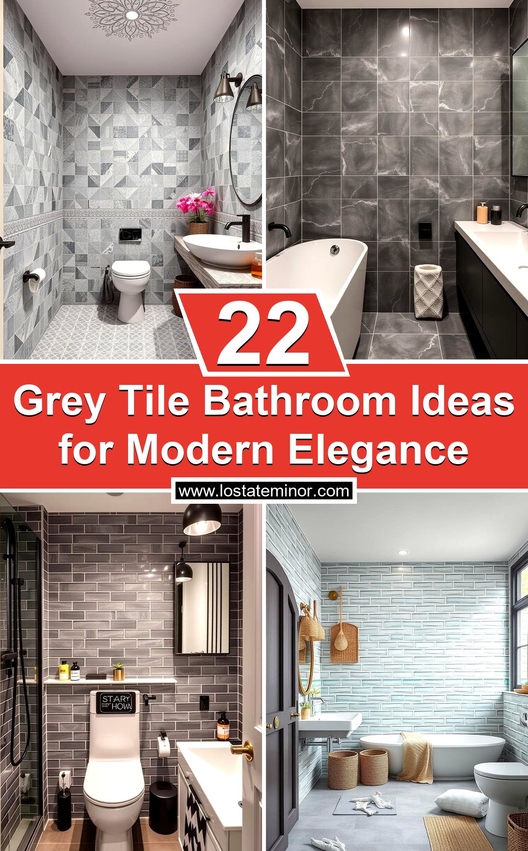 22 Grey Tile Bathroom Ideas for Modern Elegance - Lost At E Minor