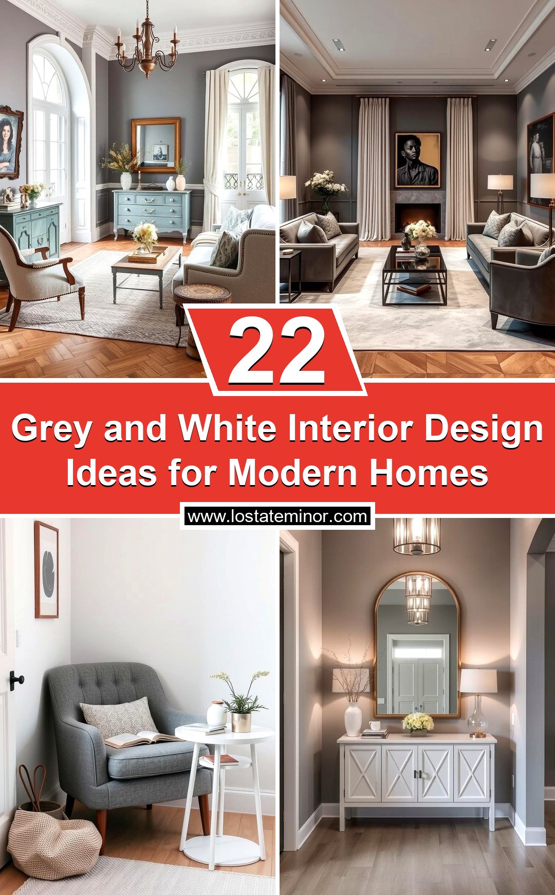 22 Grey and White Interior Design Ideas for Modern Homes - SavePini