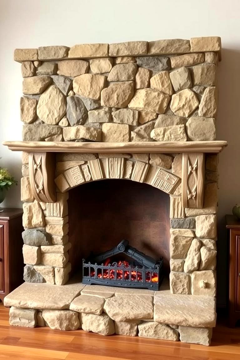 22 Faux Stone Fireplace Ideas for Affordable Elegance - Lost At E Minor