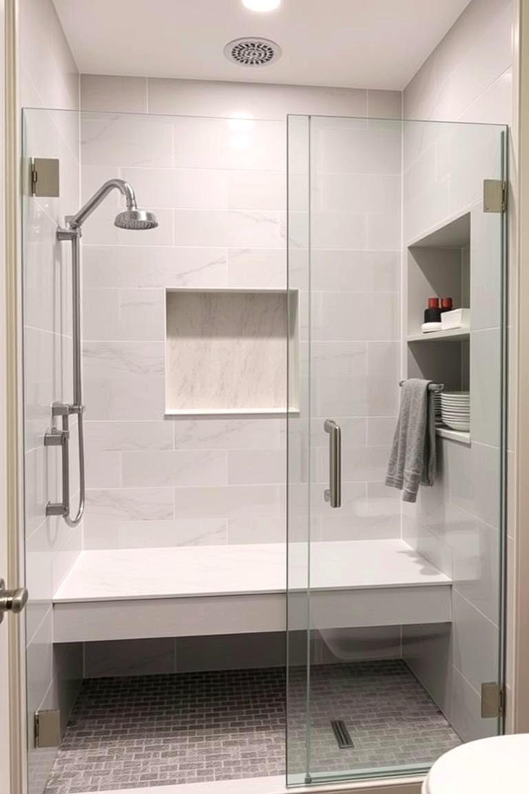 22 Functional Walk-In Shower Ideas With Bench Seating - Lost At E Minor