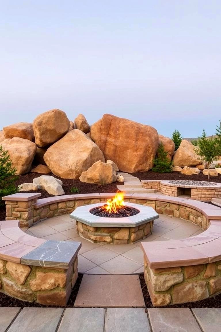 22 Boulder Fire Pit Ideas for Natural Outdoor Ambiance - Lost At E Minor