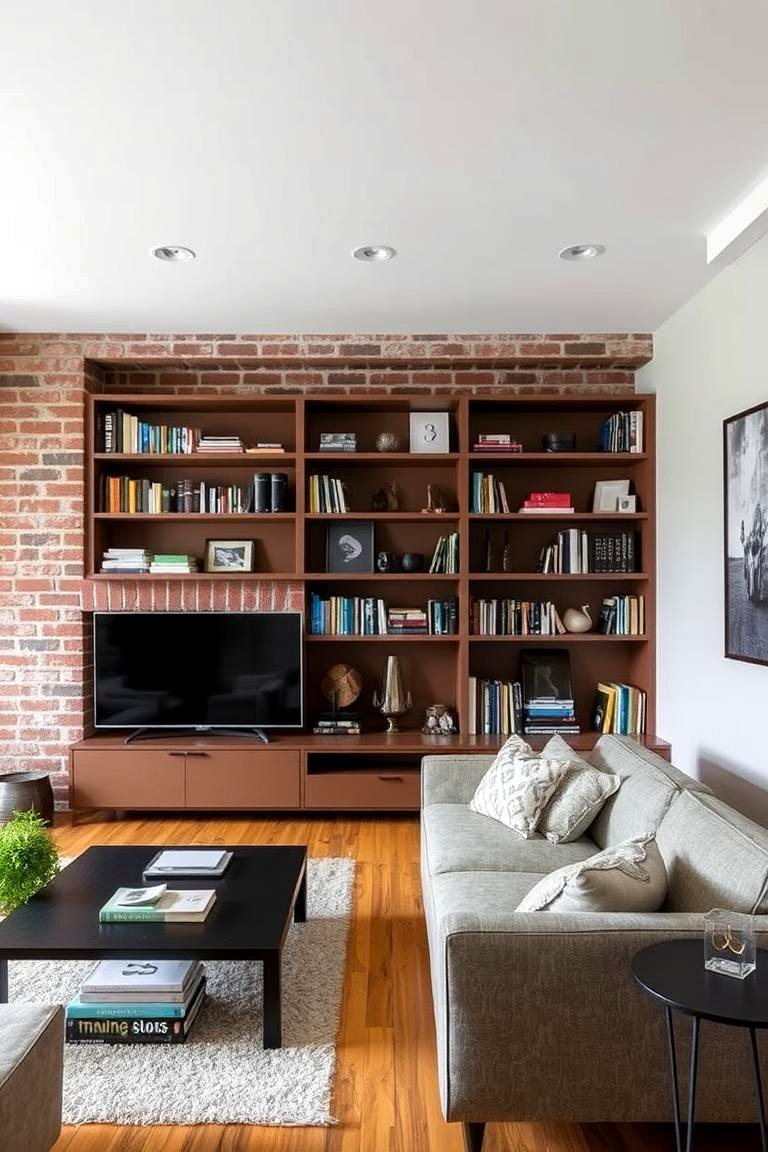 22 Brick Wall Living Room Designs for Industrial Charm - Lost At E Minor