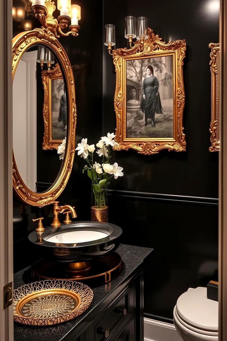 22 Black & Gold Powder Room Ideas for Compact Luxury - Lost At E Minor