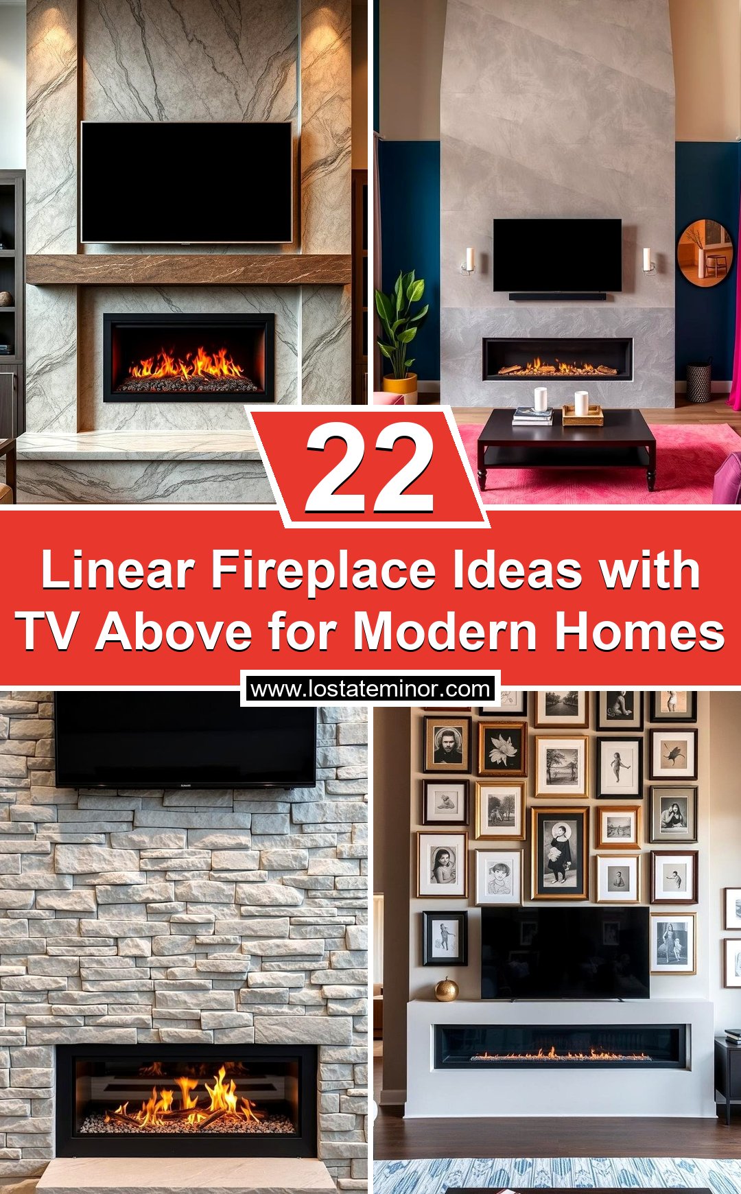 22 Linear Fireplace Ideas with TV Above for Modern Homes - Lost At E Minor