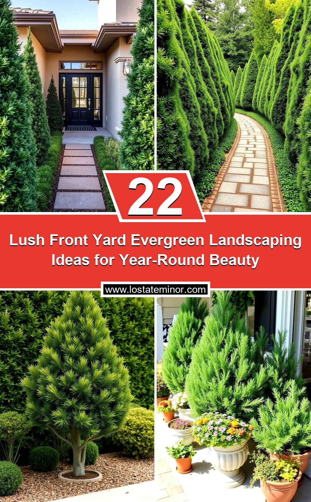 22 Lush Front Yard Evergreen Landscaping Ideas for Year-Round Beauty ...