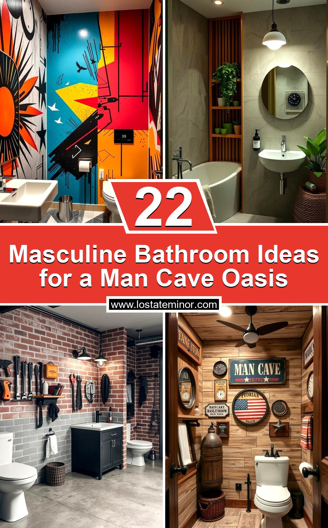 22 Masculine Bathroom Ideas for a Man Cave Oasis - Lost At E Minor