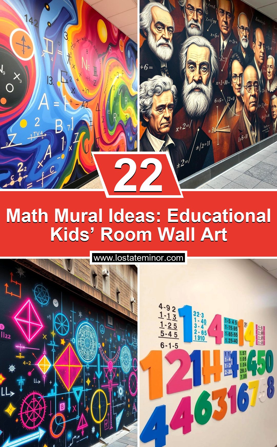 22 Math Mural Ideas: Educational Kids' Room Wall Art - Lost At E Minor