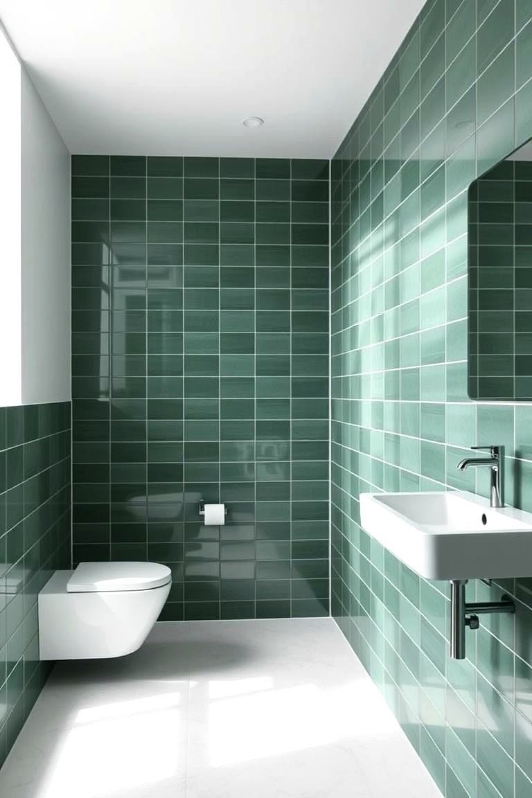 22 Green Tile Bathroom Ideas for Vibrant and Serene Spaces - Lost At E ...