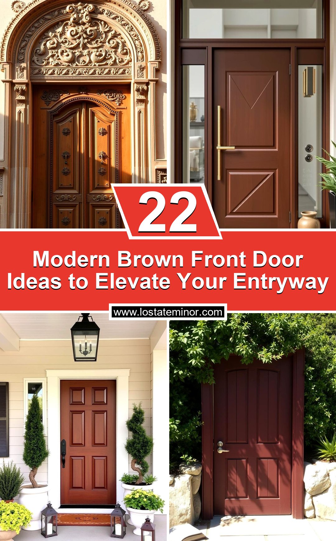 22 Modern Brown Front Door Ideas to Elevate Your Entryway - Lost At E Minor