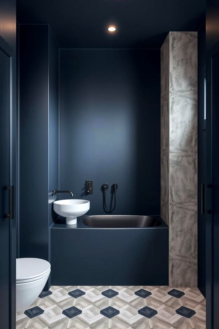 22 Navy Blue Bathroom Ideas for a Dramatic and Luxurious Retreat - Lost ...