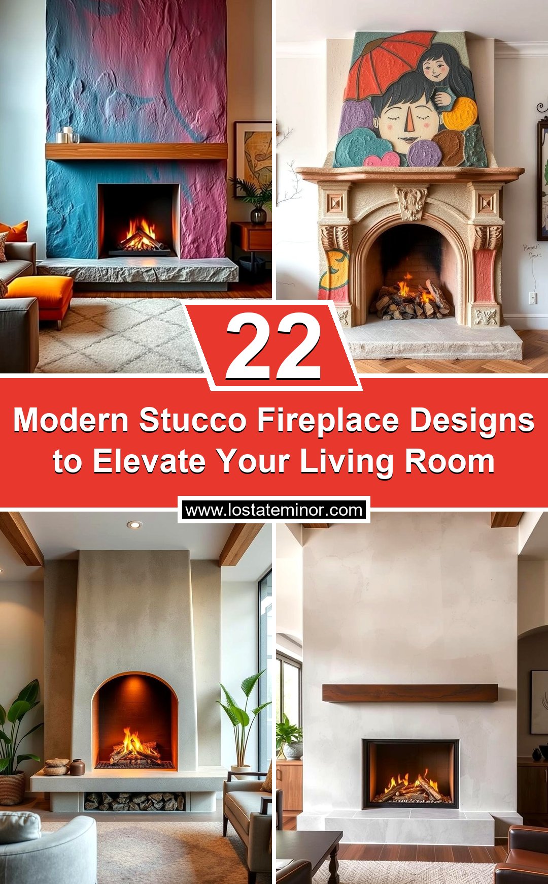 22 Modern Stucco Fireplace Designs to Elevate Your Living Room - Lost ...