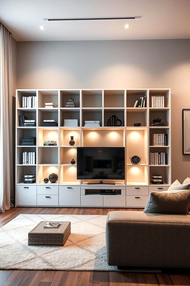 22 Smart Living Room Storage Solutions for Clutter-Free Homes - Lost At ...