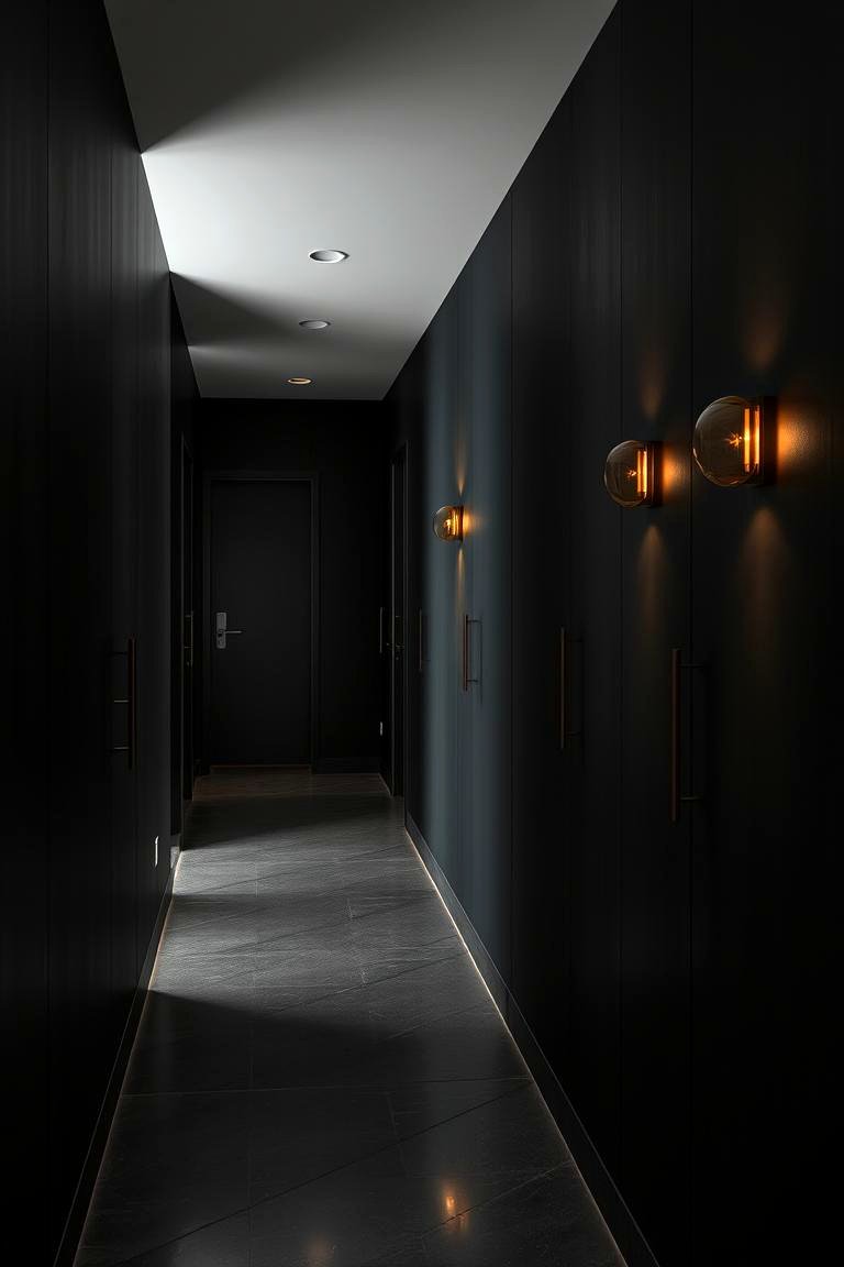 22 Elegant Black Hallway Design Ideas for Modern Homes - Lost At E Minor