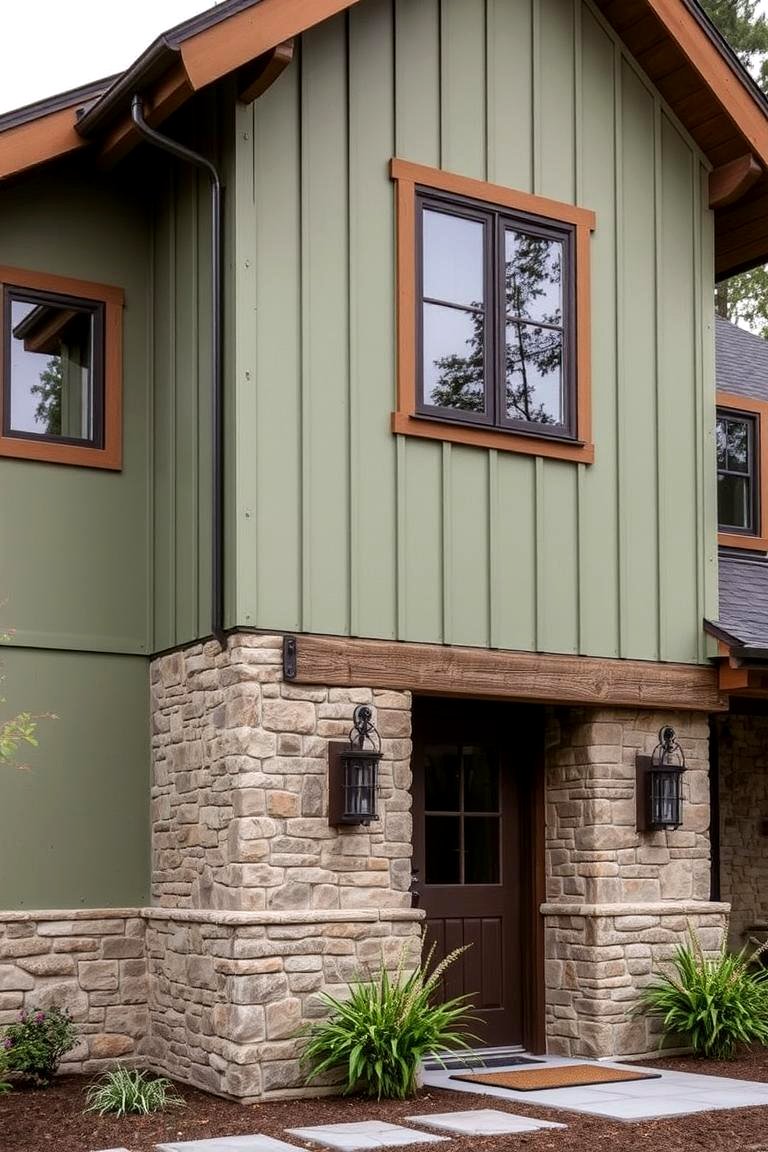 22 Sage Green Siding Exterior House Color Scheme Ideas - Lost At E Minor
