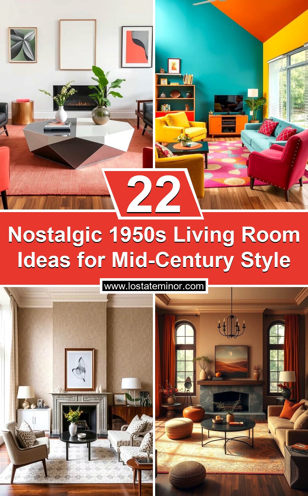 22 Nostalgic 1950s Living Room Ideas for Mid-Century Style - Lost At E ...