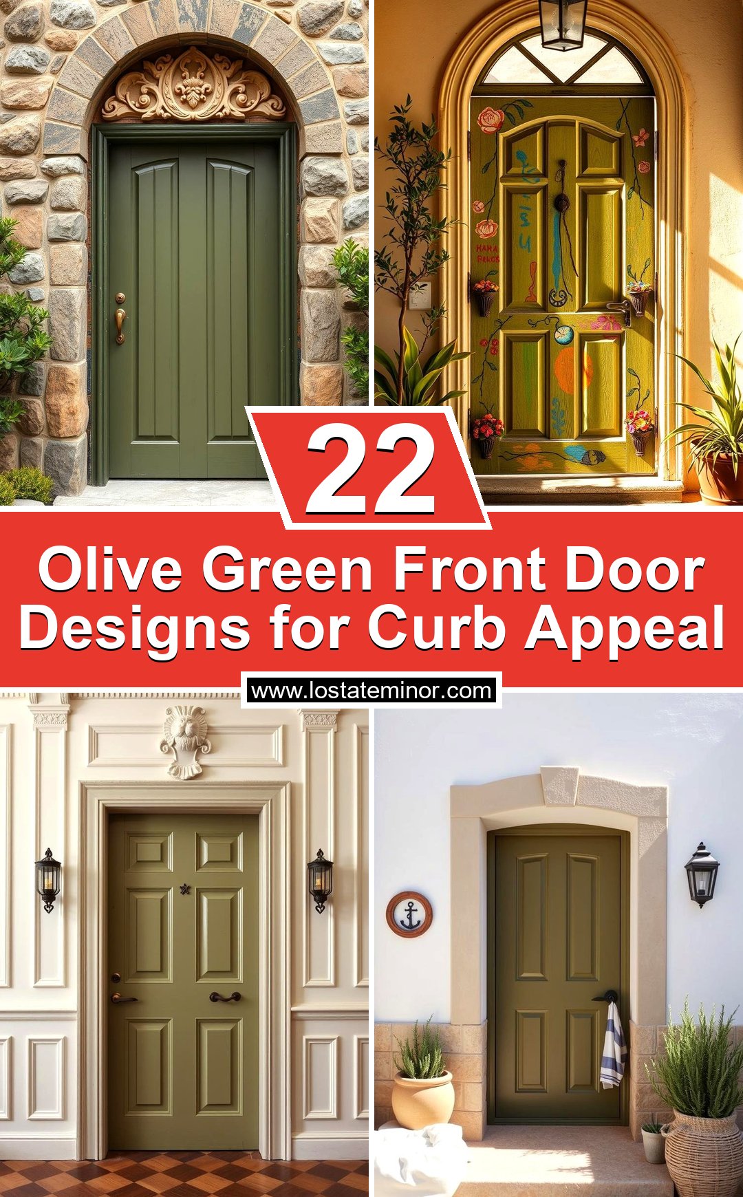 22 Olive Green Front Door Designs for Curb Appeal - Lost At E Minor