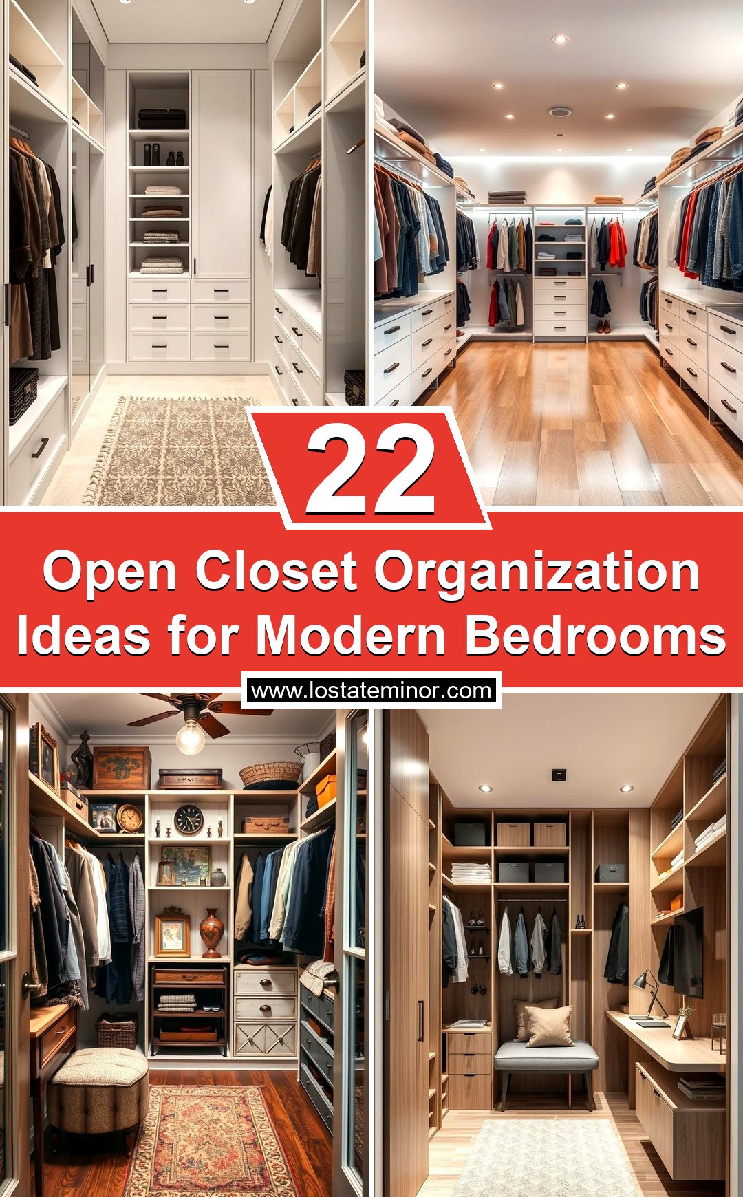 22 Open Closet Organization Ideas for Modern Bedrooms - Lost At E Minor