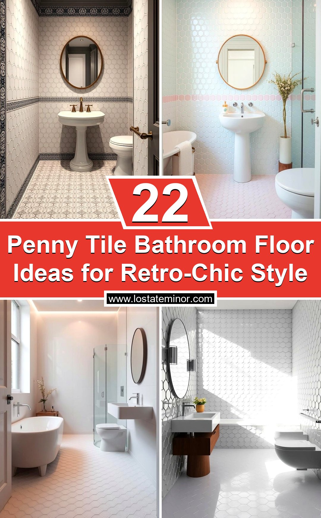 22 Penny Tile Bathroom Floor Ideas for Retro-Chic Style - Lost At E Minor