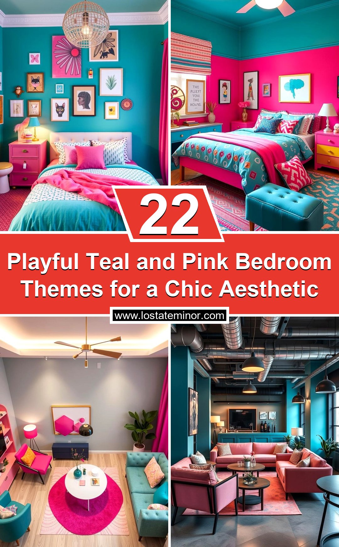 22 Playful Teal & Pink Bedroom Themes for a Chic Aesthetic - Lost At E ...