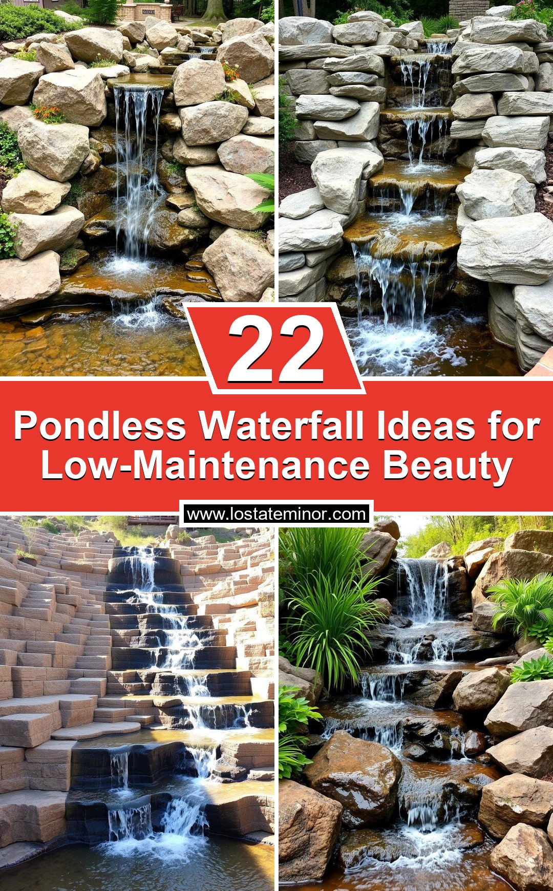 22 Pondless Waterfall Ideas for Low-Maintenance Beauty - Lost At E Minor