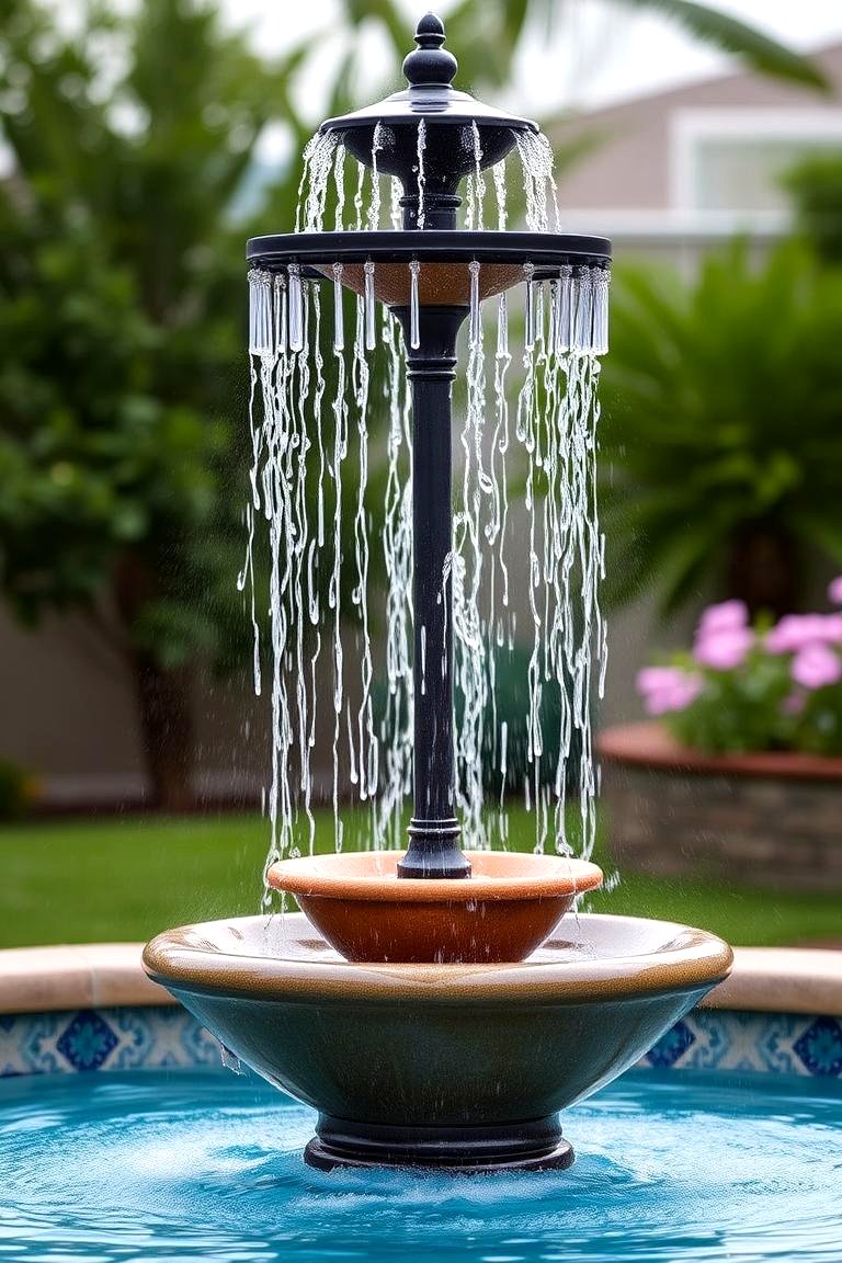 22 Elegant Pool Fountain Ideas for a Serene Outdoor Oasis - Lost At E Minor