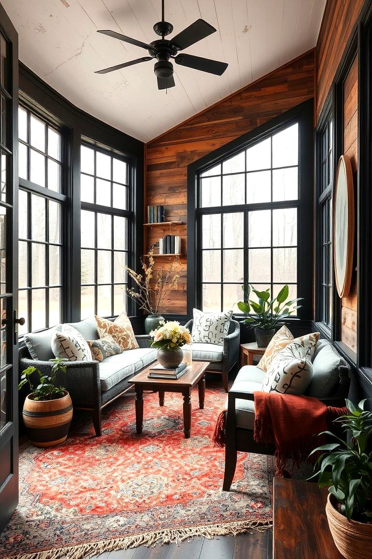 22 Black Sunroom Ideas to Create a Cozy & Inviting Retreat - Lost At E ...