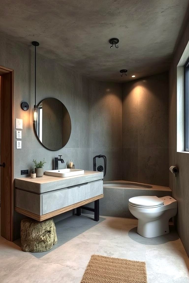 22 Concrete Bathroom Ideas: Modern Industrial Chic Spaces - Lost At E Minor