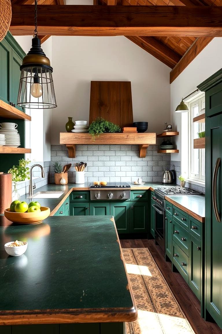22 Fresh Kitchens With Green Countertops: Color Inspiration - Lost At E ...