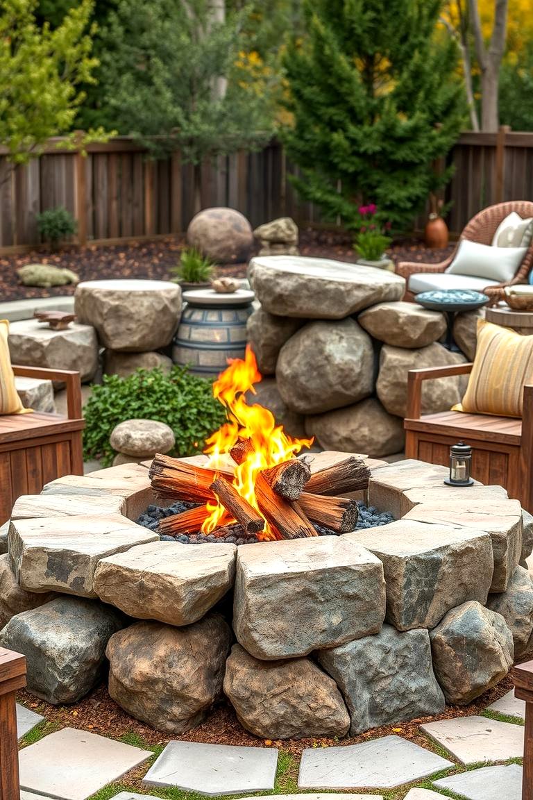 22 Boulder Fire Pit Ideas for Natural Outdoor Ambiance - Lost At E Minor