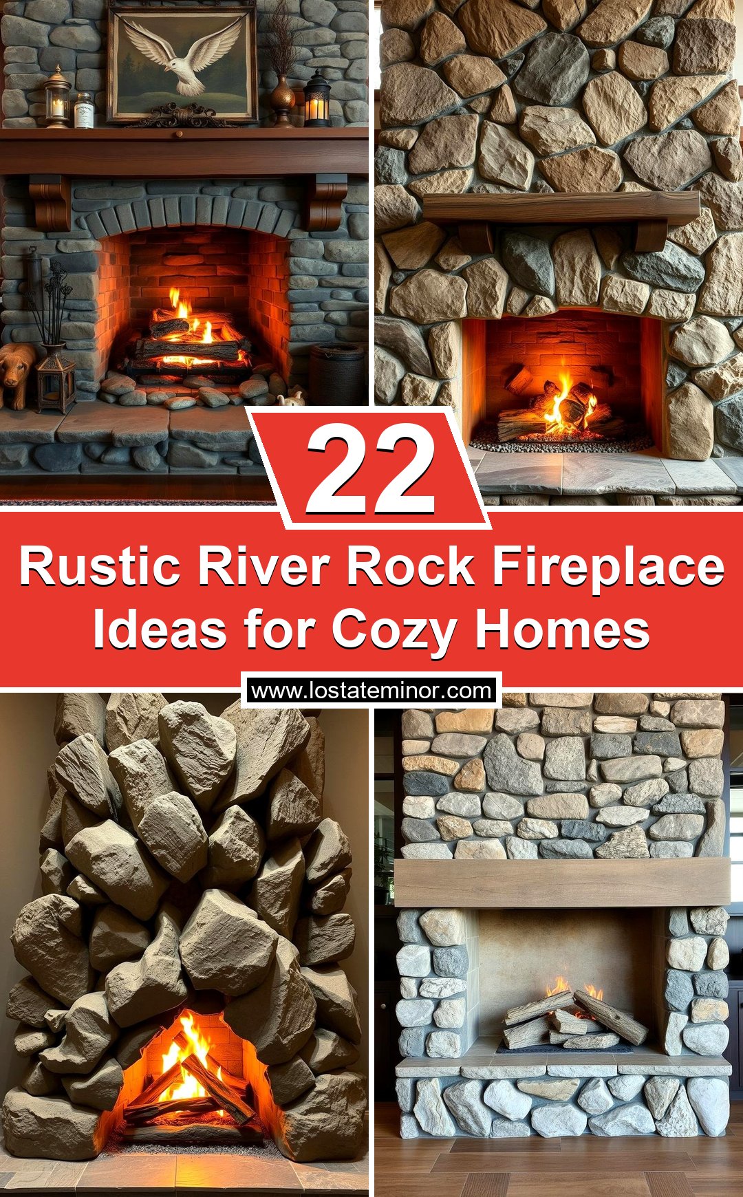 22 Rustic River Rock Fireplace Ideas for Cozy Homes - Lost At E Minor