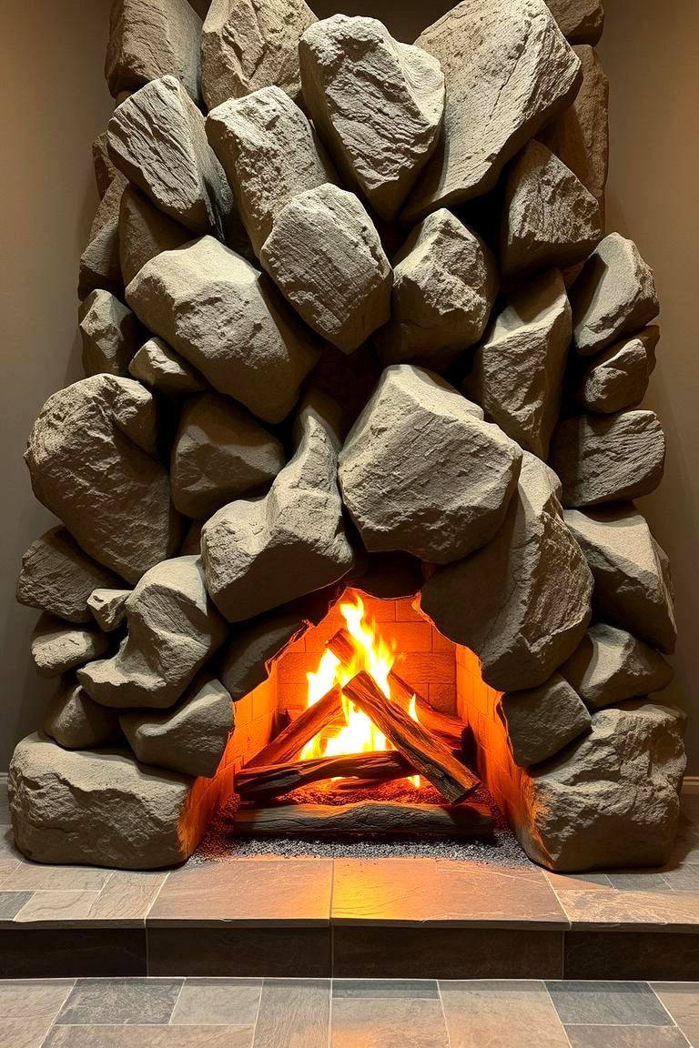 22 Rustic River Rock Fireplace Ideas for Cozy Homes - Lost At E Minor