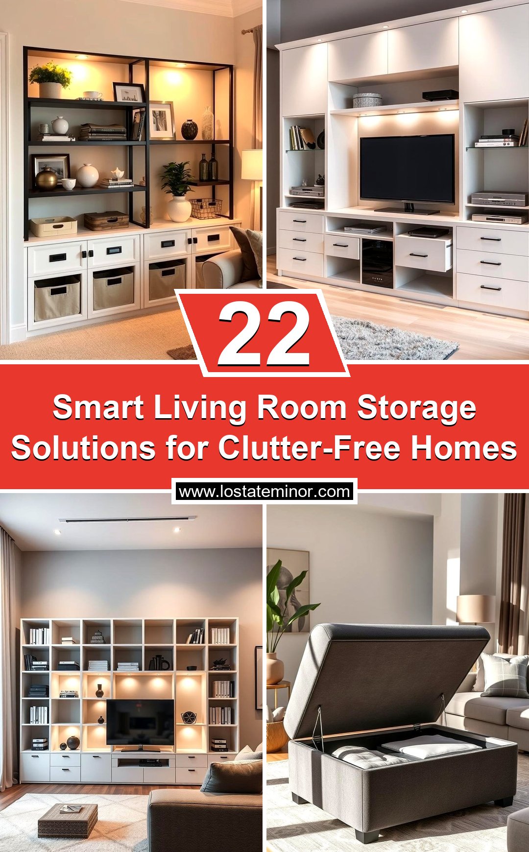 22 Smart Living Room Storage Solutions for Clutter-Free Homes - Lost At ...