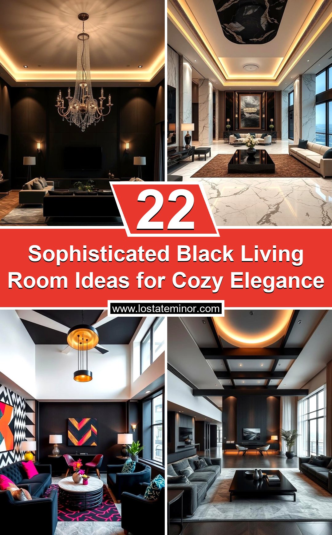 22 Sophisticated Black Living Room Ideas for Cozy Elegance - Lost At E ...