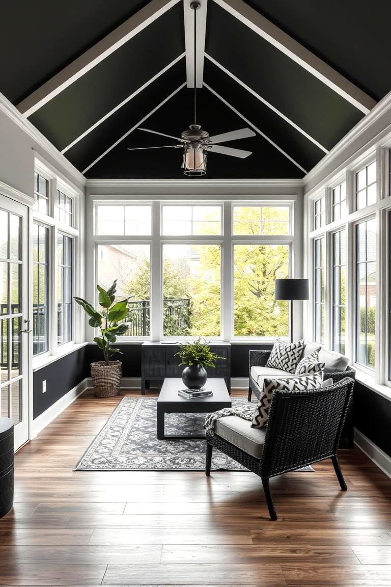 22 Black Sunroom Ideas to Create a Cozy & Inviting Retreat - Lost At E ...