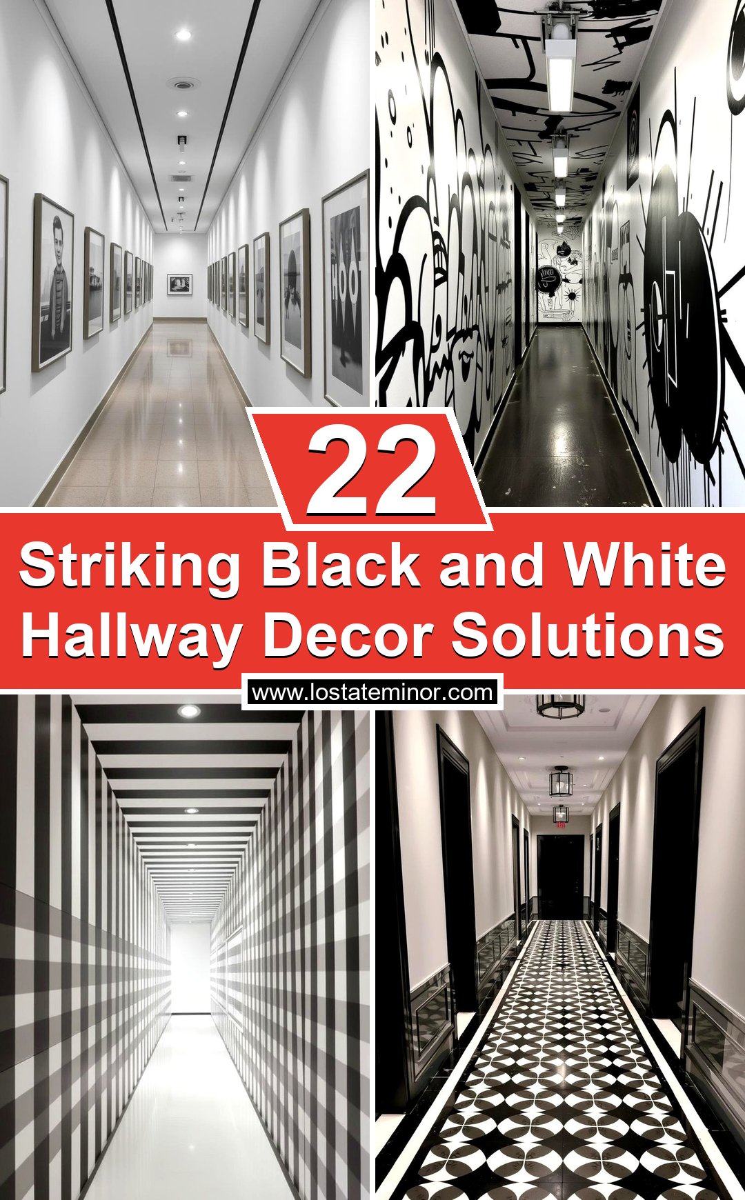 22 Striking Black and White Hallway Decor Solutions - Lost At E Minor