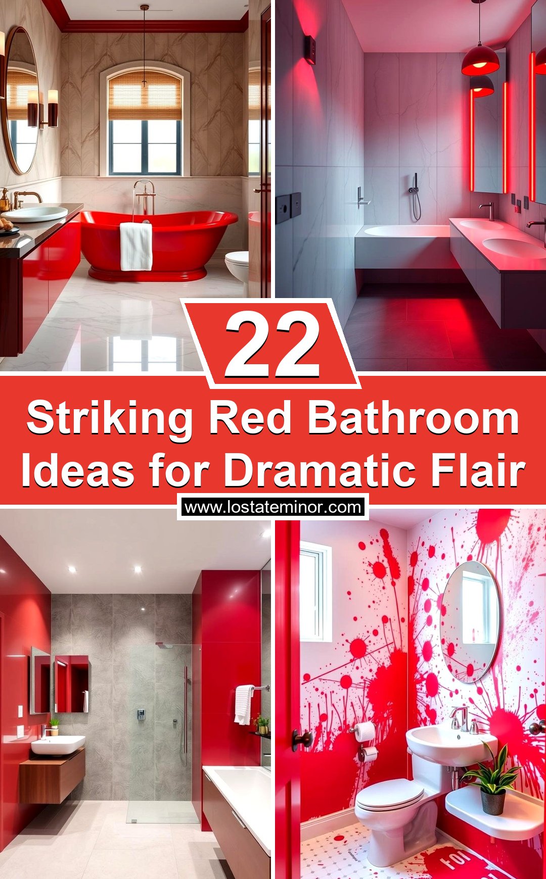 22 Striking Red Bathroom Ideas for Dramatic Flair - Lost At E Minor