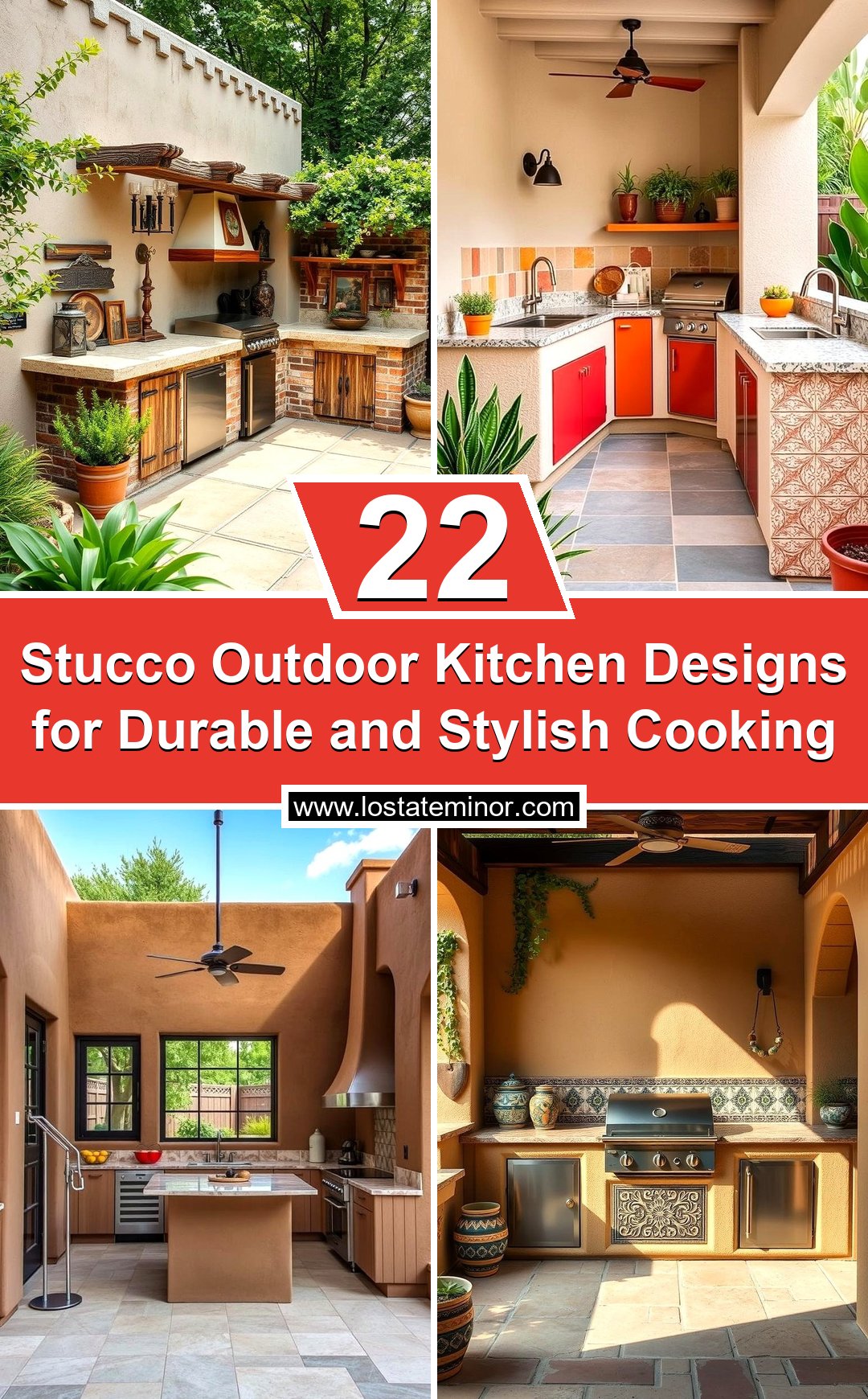 22 Stucco Outdoor Kitchen Designs for Durable and Stylish Cooking ...