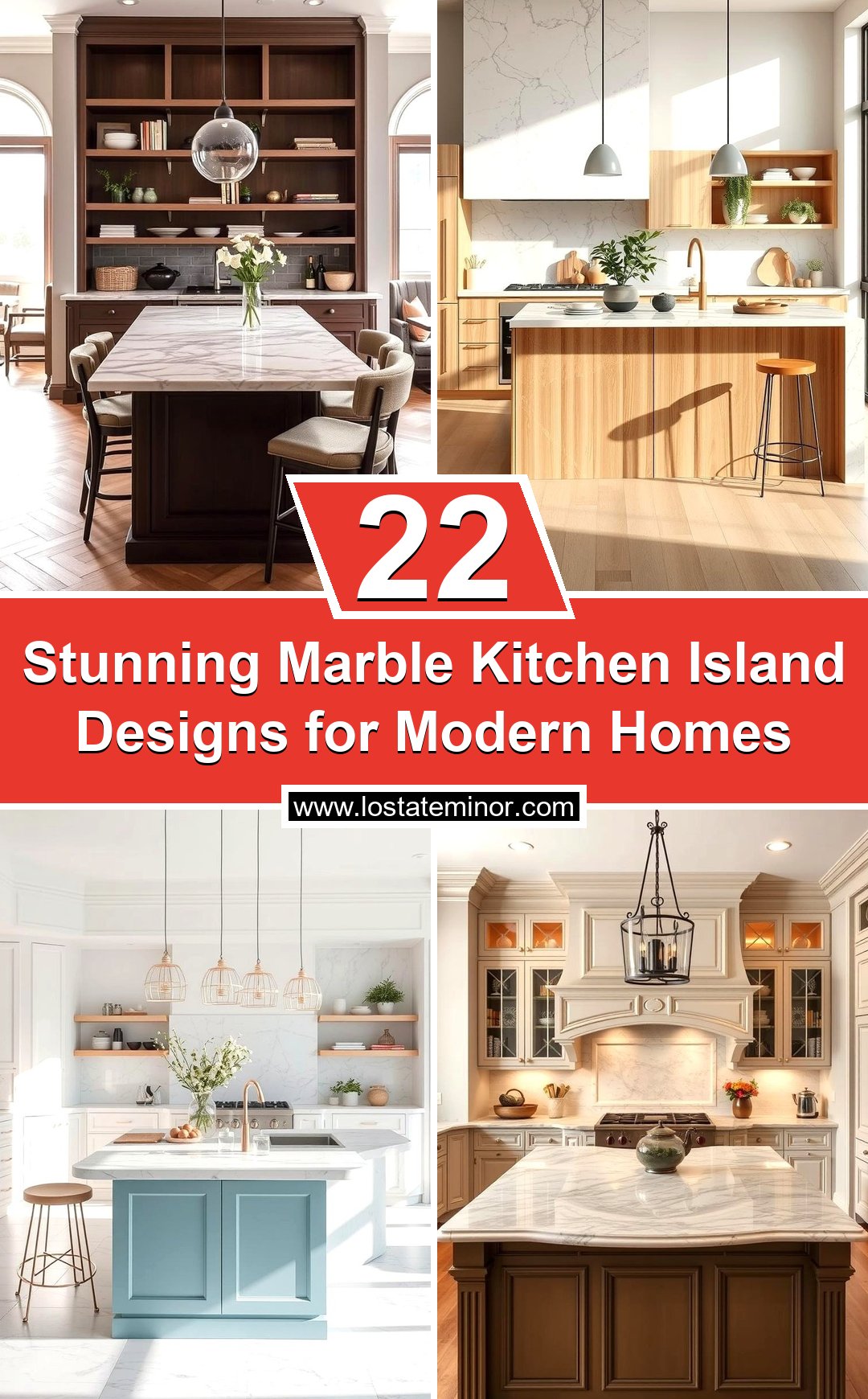 22 Stunning Marble Kitchen Island Designs for Modern Homes - Lost At E ...