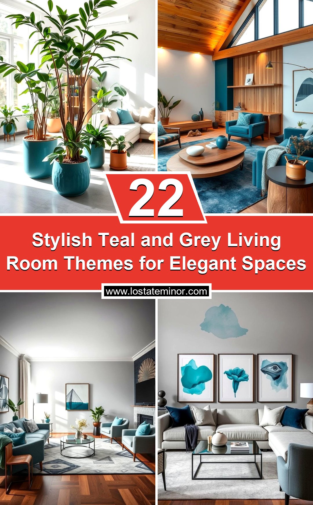 22 Stylish Teal & Grey Living Room Themes for Elegant Spaces - Lost At ...
