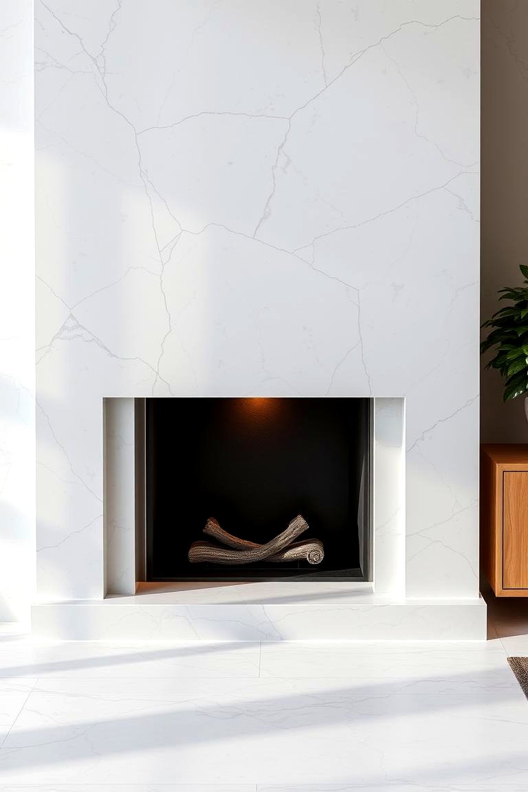 22 Stylish Quartz Fireplace Surround Design Ideas - Lost At E Minor