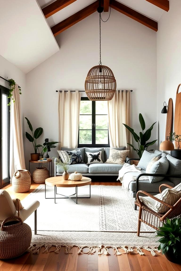 22 Eclectic Black and White Boho Living Room Designs - Lost At E Minor