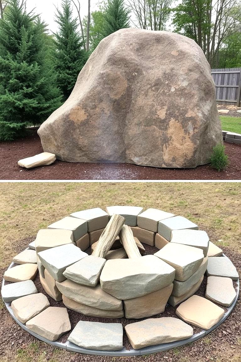 22 Boulder Fire Pit Ideas for Natural Outdoor Ambiance - Lost At E Minor