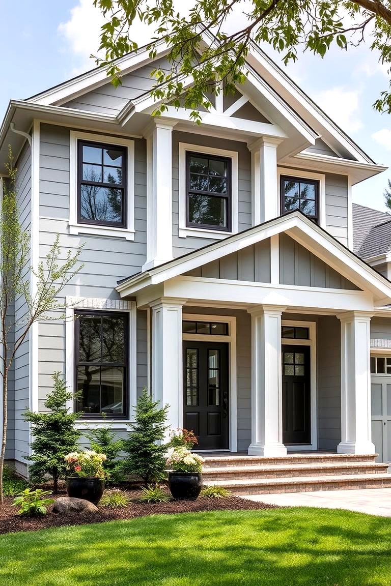 22 Light Grey House with White Trim Design Inspirations - Lost At E Minor
