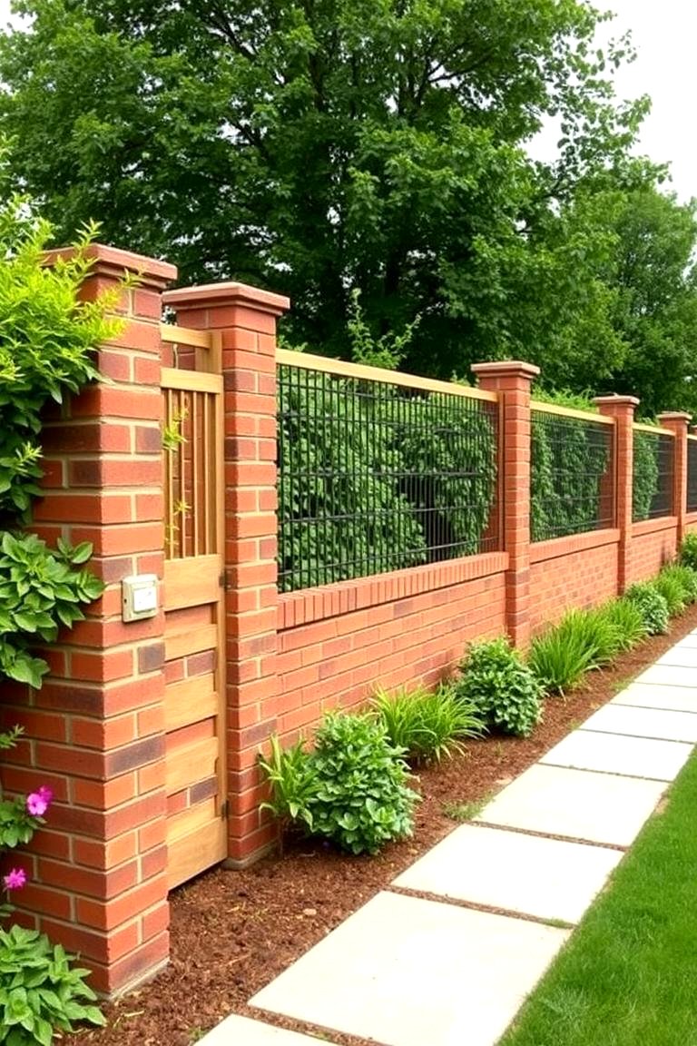 22 Classic Front Yard Brick Fence Ideas for Privacy & Elegance - Lost ...