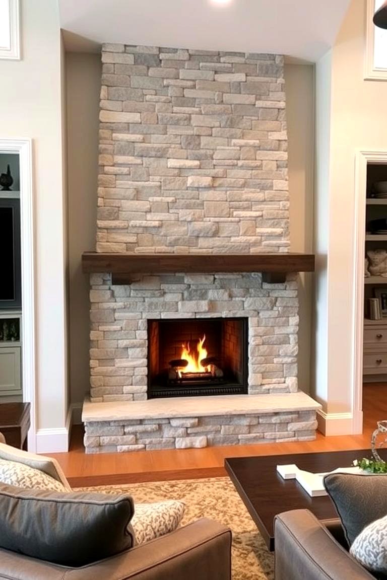 22 Faux Stone Fireplace Ideas for Affordable Elegance - Lost At E Minor