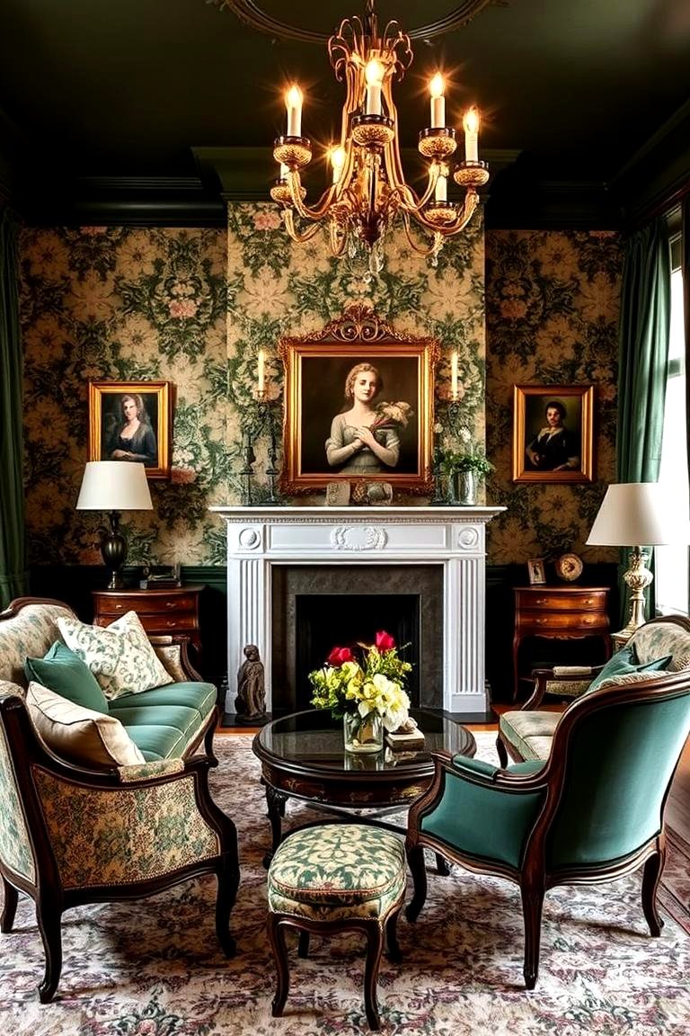 22 Dark Green Victorian Living Room Ideas for Moody Elegance - Lost At ...