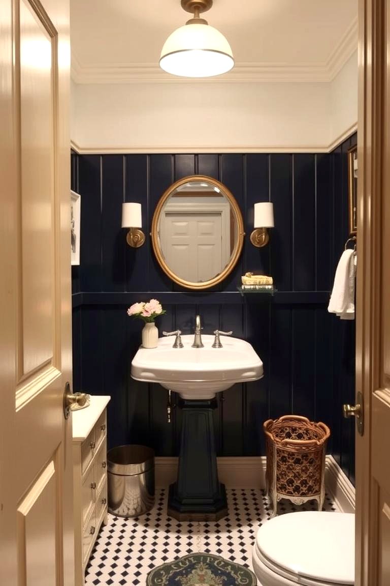 22 Navy Blue Powder Room Ideas for Bold and Elegant Style - Lost At E Minor