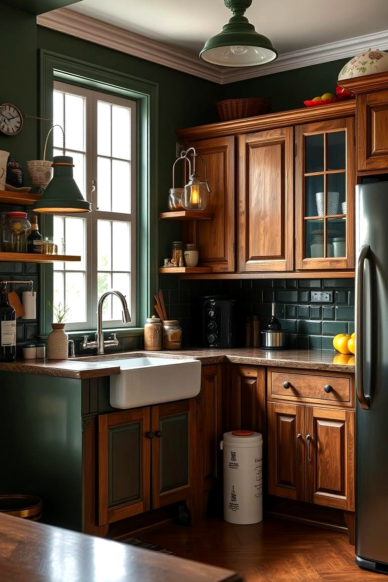 22 Dark Green Kitchen Ideas for a Bold Culinary Space - Lost At E Minor