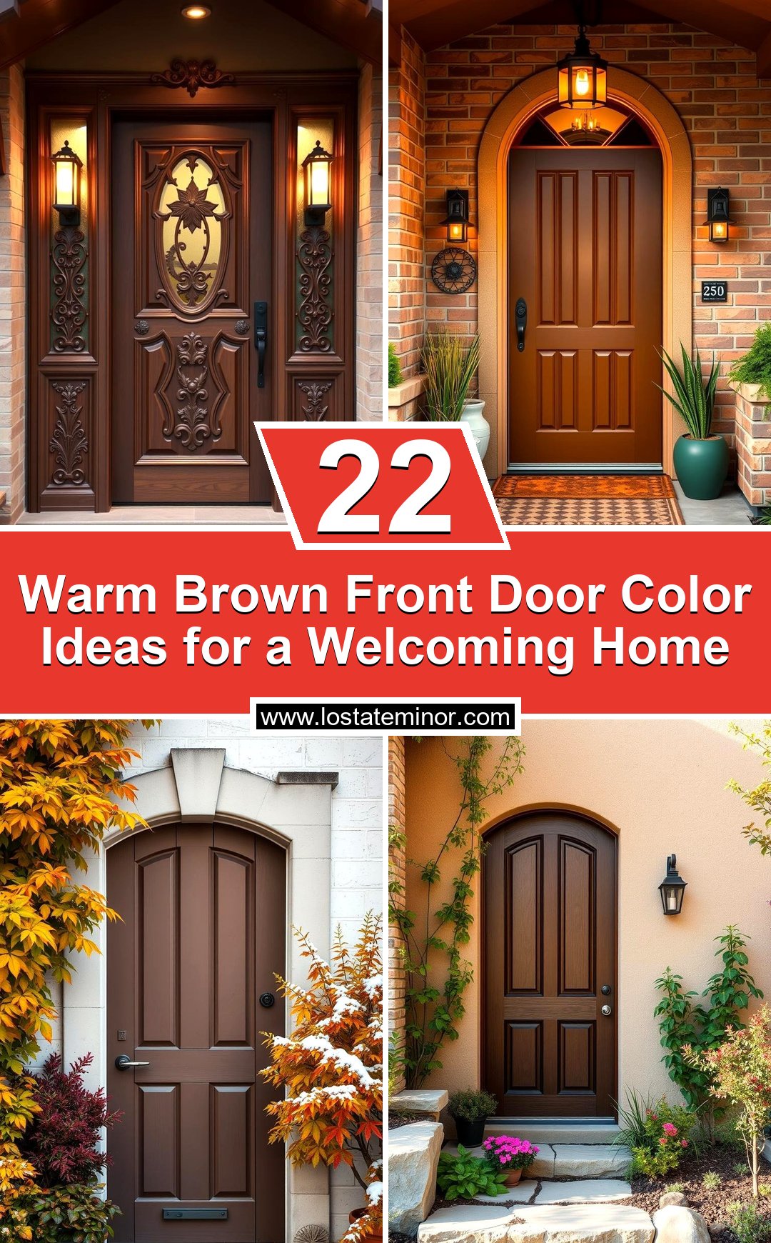 22 Warm Brown Front Door Color Ideas for a Welcoming Home - Lost At E Minor