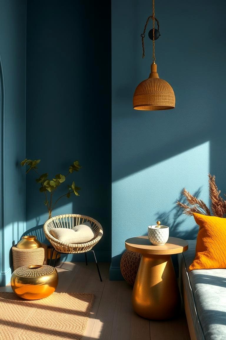 22 Blue and Gold Living Room Decor Inspiration - Lost At E Minor